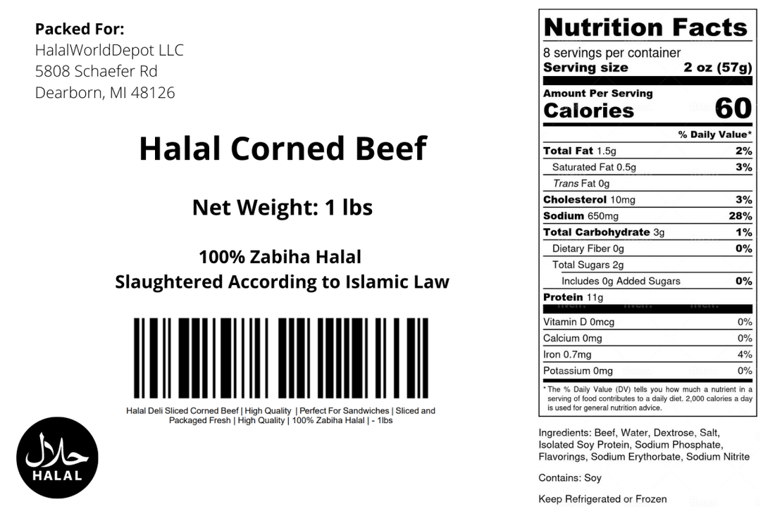 Halal Deli Sliced Corned Beef | High Quality | Perfect For Sandwiches