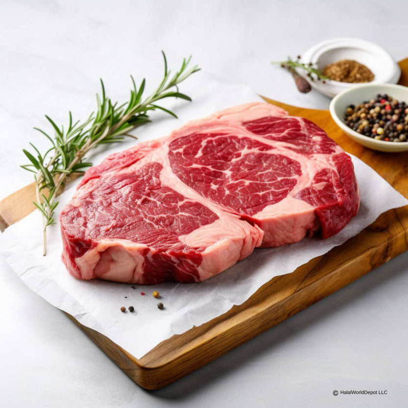Halal Ribeye Steak | Sliced 1in Thick | Freshly Packaged | High Qualit